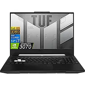 ASUS 2022 Newest TUF Gaming Laptop, 15.6 inch FHD Display, Intel Core i7-12650H 10 Core, NVIDIA GeForce RTX 3070, 32GB DDR5 RAM, 1TB SSD, 144Hz Refresh Rate, Windows 11 Home, Bundle with JAWFOAL