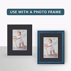 Somime 10 Pack 11x14 Black Picture Mat Kit for 8x10 Photo with White Core Bevel Cut Mattes Sets - Includes 10 Acid Free Pre Cut Mats & 10 Backings & 10 Print Sleeve Bags