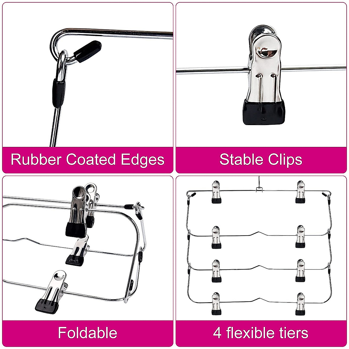 REECHO Hair Extensions Storage Set, Dust Garment Bags with Hanger and Flexible Clips, UP TO 15PCS Hair Extensions Storage Space Wig Bags Suitable for Wigs, Hairpieces