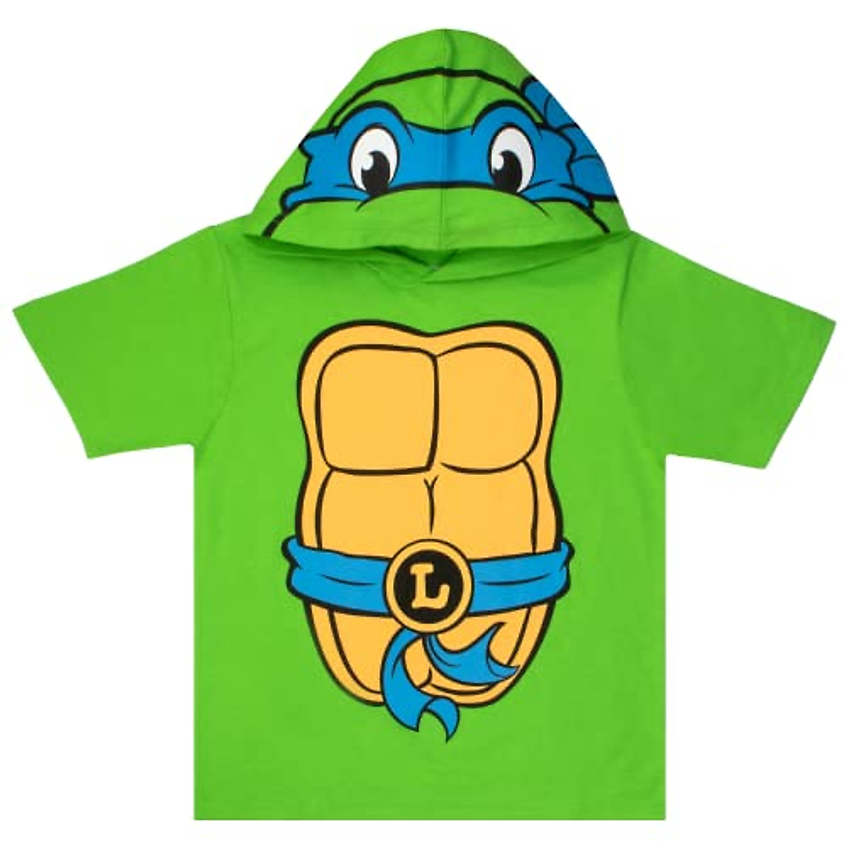 Nickelodeon Teenage Mutant Ninja Turtles Boys Character Costume 2-Piece Set, Short Sleeve Hoodie Tshirt & Shorts 2-Pack Bundle Set for Toddlers (Blue, Size 5/6)