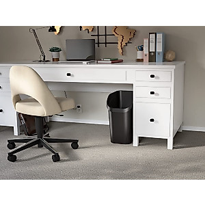 Rubbermaid Undercounter Small Trash Can, 2 Pack Blue and Black for Recycling/Waste, 9.4-Gallon, Fits under Sink/Desk/Cabinate for use in Kitchen/Bathroom/Office