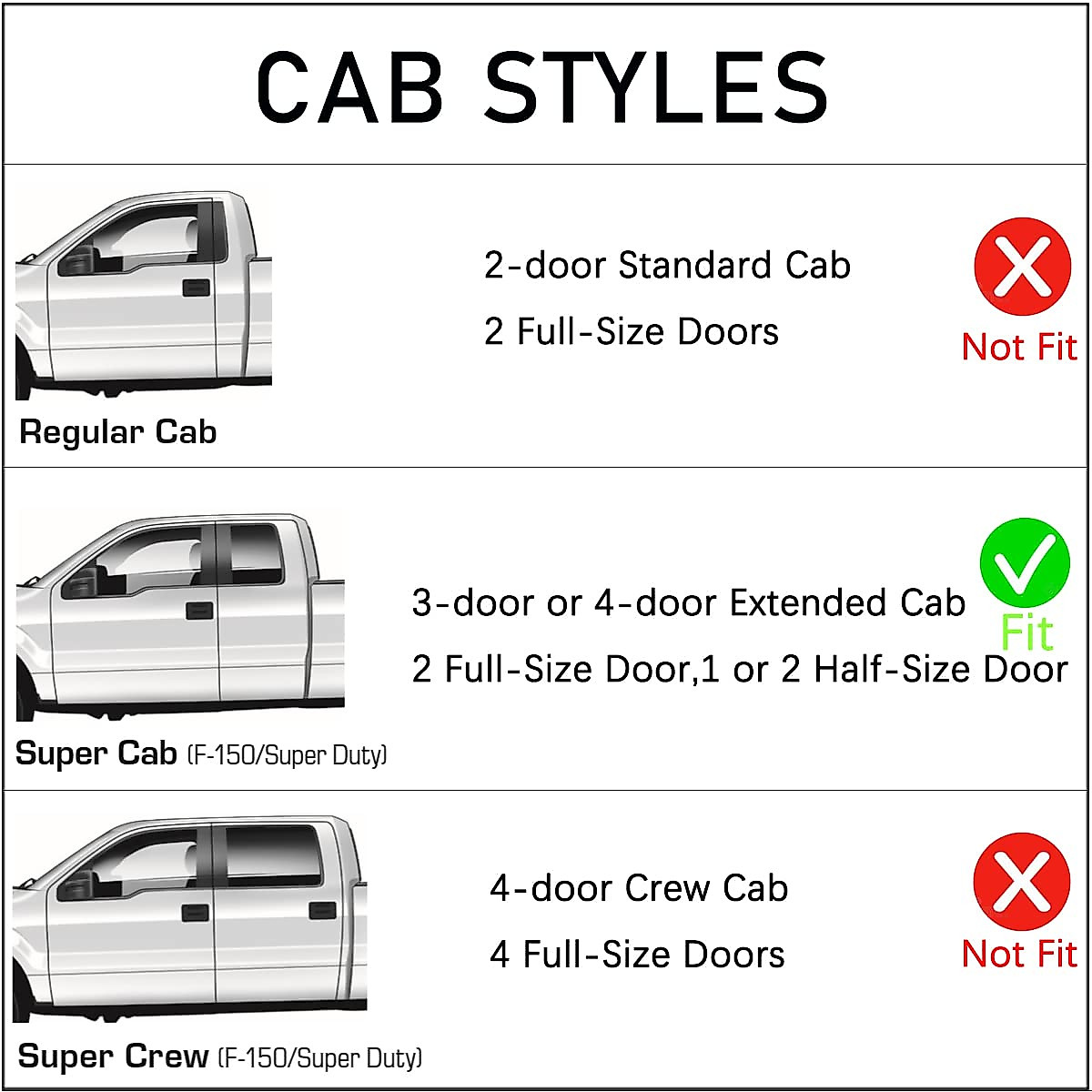 Lightronic WV94974 Outside-Mount Side Window Deflectors & Visor Rain Guard, Dark Smoke, 4-Pieces Set, Fits 2015-2024 Ford F-150, 2017-2020 Ford F-150 Raptor, 2017-2024 Ford F-350 Super Duty, SuperCab
