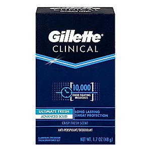 Gillette Clinical Advanced Solid Ultimate Fresh Antiperspirant Deodorant, 1.7 Ounce