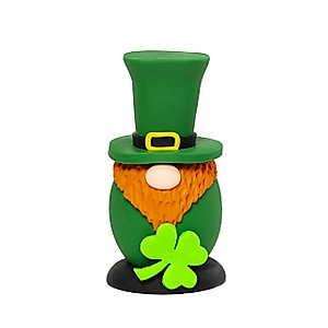 ANLEMIN Handmade Gnome, St. Patrick's Day Gnomes Decorations, Holiday Gnome Figurine Decor Table Ornament, Garden gnome Statue, Irish Gnome Gifts for Lucky Shop (A)