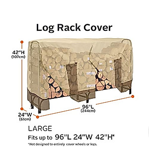 Classic Accessories Veranda Water-Resistant 8 Foot Log Rack Cover, Patio Furniture Covers