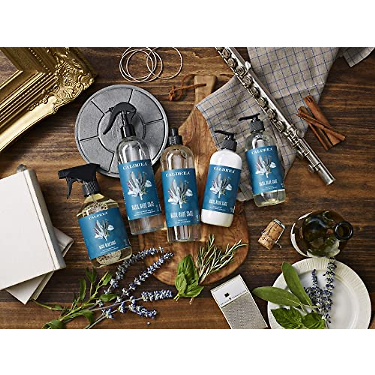 Caldrea Dish Soap, Biodegradable Dishwashing Liquid made with Soap Bark and Aloe Vera, Basil Blue Sage Scent, 16 oz , 3 Pack