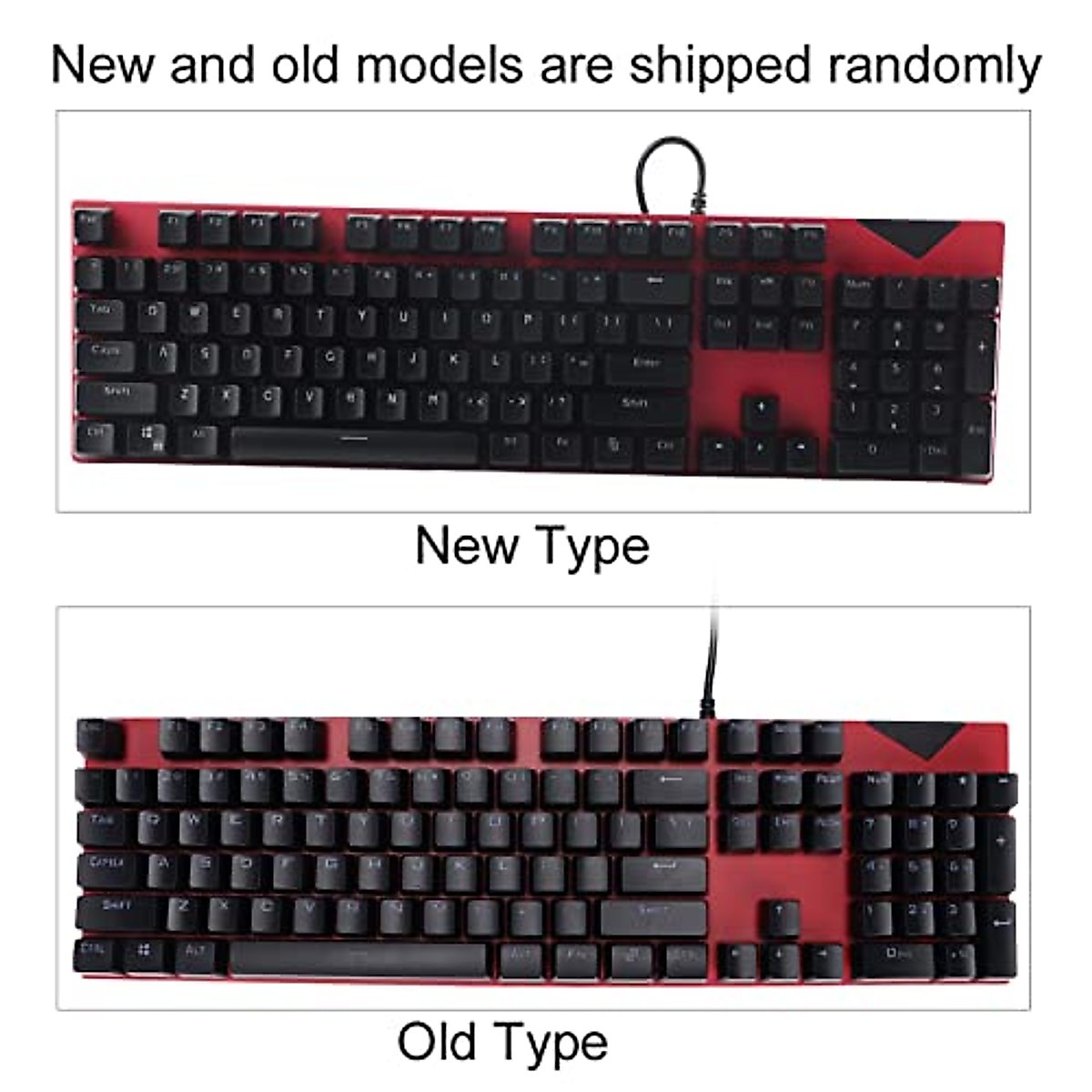 Kafuty-1 USB Mechanical Keyboard, 104 Keys Ergonomic PC Gaming Keyboard with 20 Kinds of Light Modes, Red Switch, for Win XP 7 8 10, for OS X 10.2 and Above(red)