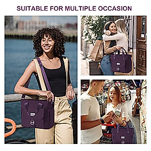 Wesugeyo Lunch Bag for Women, Insulated Lunch Box Work, Adult Meal Prep Tote Bag, Super Large Lunch Cooler Purse with Side Pockets Detachable Shoulder Strap for Picnic, Boating, Camping