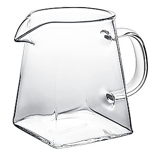 12 oz Pitcher Glass Tea Pitcher Small Glass Pitcher High Temperature Resistant Clear Glass Tea Cup Chinese Kungfu Teaset 350ml Fair Cups with Handle Cha Hai Gong Dao Bei Gongfu Teaware Drinkware