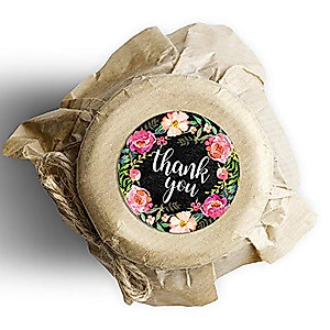 500 Floral Thank You Stickers, 1.5 inches Round Adhesive Labels for Gift, Wedding, Party, Baby Shower & Birthday Party, Mailing Supplies for Small Business Boutique Bags & Merchandise Bags. (E)