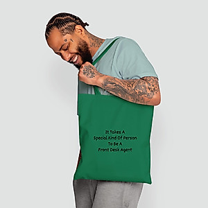 Special Person Gift for Front Desk Agent Receptionist Coworker Humor Natural White Multicolor Canvas Tote Bag