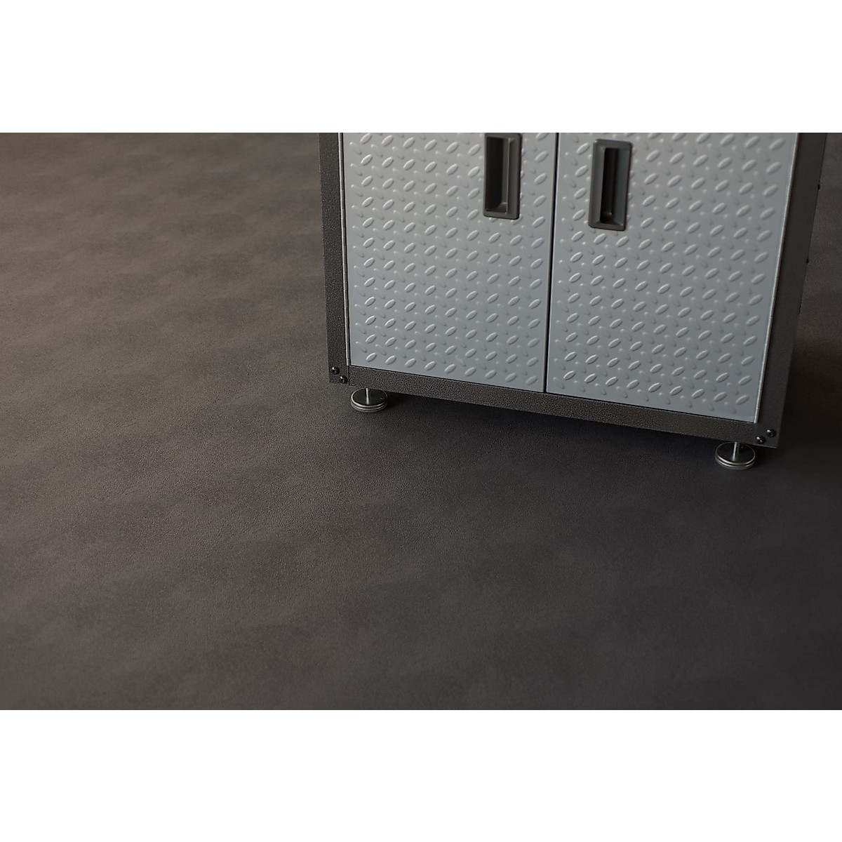 G-Floor Seamless Sheet Vinyl Shed Flooring Cover with Bonded Fibrous Backing - Levant Pattern (8' x 10', Slate Grey)