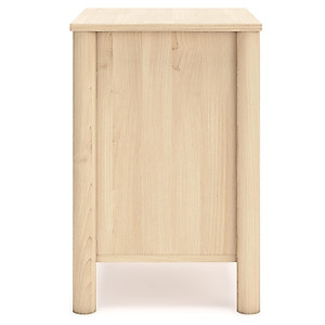 Signature Design by Ashley Cabinella Casual 2-Drawer Nightstand with Round Post Legs, 24.37" Tall, Light Brown