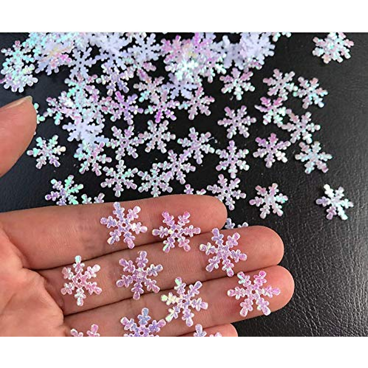 DIYASY 800 Pieces Christmas Snowflake Confetti, Glitter Sliver Sequins for Xmas Party Table Decorations 3 Size