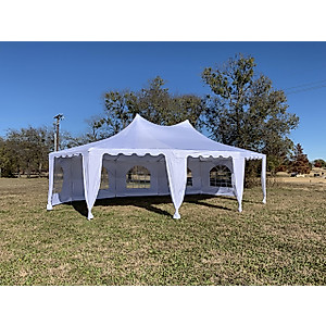 Delta 29'x21' Decagonal Party Tent Canopy, Wedding Tent Gazebo, Heavy Duty Outdoor Event Shelter, Water Resistant, White