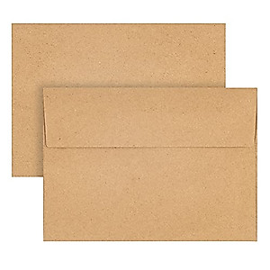 Kraft Envelopes, 50 Pack, 5 x 7 Inch, Brown Envelopes,A7 Envelopes, Card Envelopes, Kraft Paper Envelopes, Invitation Envelopes, Postcard Envelopes