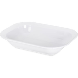 Carlisle FoodService Products Plastic Recatangle Baker Server Rectangular Dish for Home and Restaurant, Melamine, 28 Ounces, White, (Pack of 12)