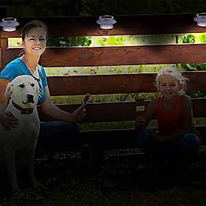 16 Pcs Solar Powered LED Gutter Lights 3 LED Deck Gutter Solar Lights Outdoor Waterproof LED Garden Yard Wall Lamp with Bracket for Fence Wall Stair Step Landscape Pathway, White Light and Warm Light