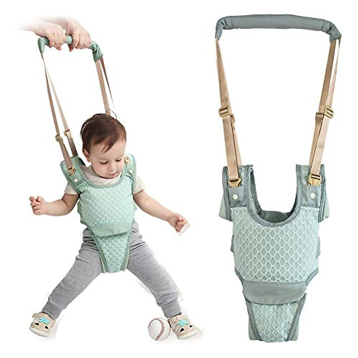 UBRAVOO Handheld Baby Walker Kids Toddler Walking Baby Toys Adjusted Baby Learning Walker Harness Keeper Walking Belt Walk Assistant,Great Gift for 7-24 Months Baby, Blue