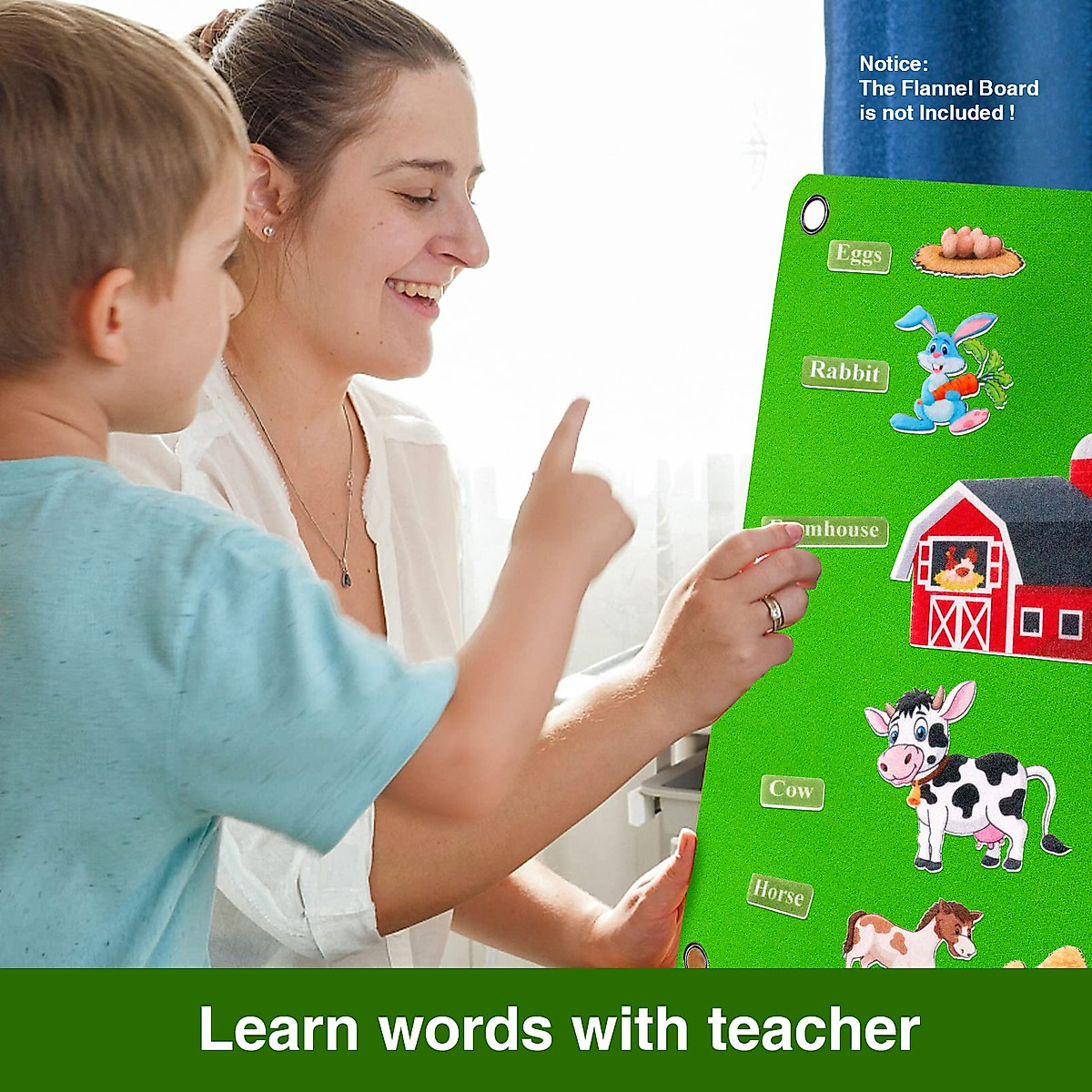 Craftstory Animals Felt Board Stories for Toddlers, Felt Animals Figures Toys Arts and Crafts Sensory Gifts for Classroom Storytelling School Daycare Supplies (Farm Anmals)