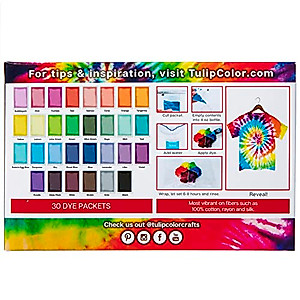 Tulip One-Step Tie-Dye Refills, Color Wheel, Permanent Fabric Dye, 30 Pack