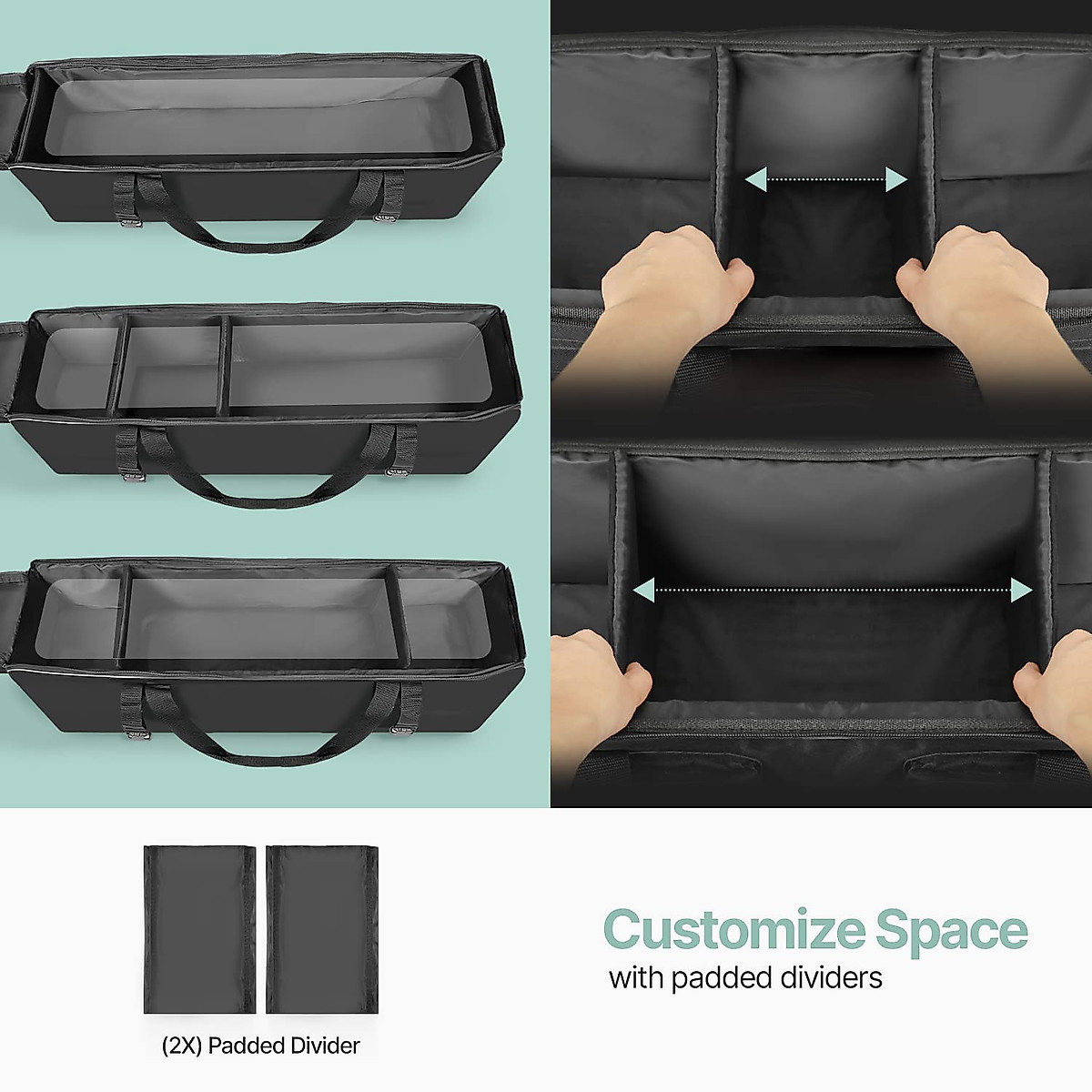 LimoStudio 30 x 10 x 13 inch (L x W x H) Hard Shell Frame, Photo Equipment Large Carry Bag, Shoulder Strap, Thick Pad All Sides Inside, Soft Cushion Compartment Storage Protection, AGG2480