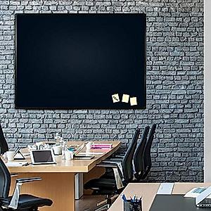 JILoffice Magnetic Black Chalkboard/Black Board 48 x 36 Inch, Black Aluminum Frame Board with Marker Tray for Office Home and School