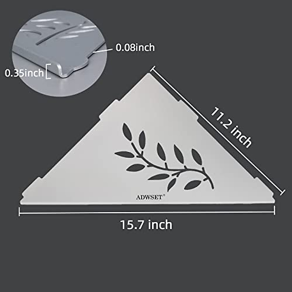 ADWSET Shower Shelf, Shower Corner Shelf Bathroom Organizer for Inside Shower Storage&Kitchen Organization, No Drilling/Rustproof/‎Aluminum Bathroom Accessories