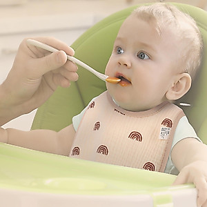 Mom Beebi 6 Pack Muslin Bibs, 100% Cotton Muslin Baby Bibs for Boys & Girls, Unisex Soft & Absorbent Multi-Layer Baby Bibs for Drooling and Teething