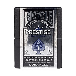 Bicycle Prestige Waterproof Plastic Playing Cards, Red & Blue (Colors May Vary)