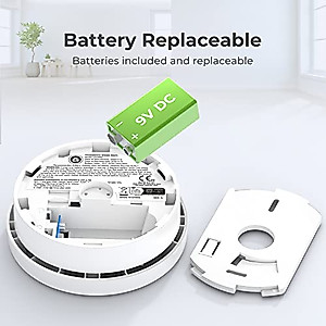 Smoke Detector, GuardryShely Fire Alarms Smoke Detectors with Photoelectric Sensor, Smoke Detector Battery Included with Silence Function and Low Battery Signal, Fire Alarm GW206C for Home, 2 Packs