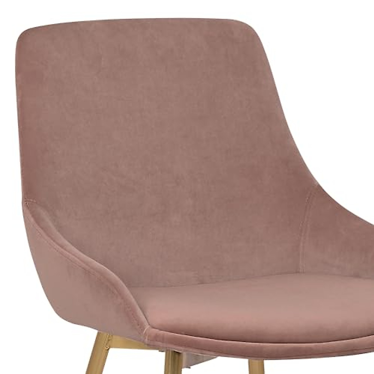 Armen Living Heidi Contemporary Fabric Dining Room Accent Chair, 18.5" Height, Velvet, Blush