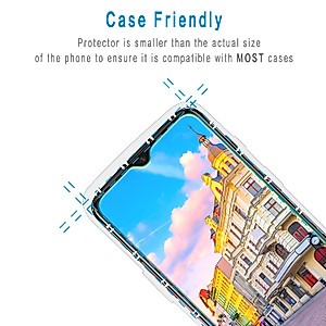HPTech [2-Pack] Tempered Glass for OnePlus 6T, OnePlus 6T McLaren, OnePlus 7 Screen Protector, Easy to Install, Bubble Free, 9H Hardness, Case Friendly