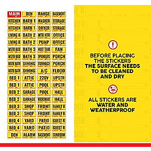 Linelax Circuit Breaker Box Labels – 129 Weatherproof Fuse Box Stickers