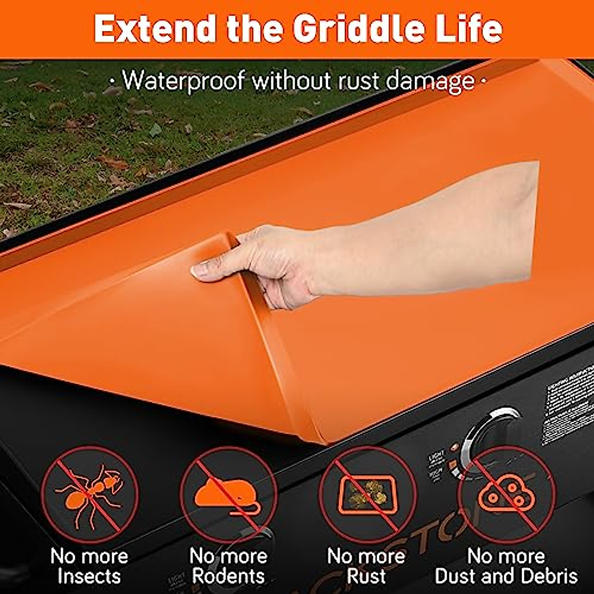 Wohbay Griddle Mat for Blackstone, 28" Food-Grade Silicone Mat for Griddle Surface, Blackstone Griddle Accessories, Griddle Outdoor Protector - Orange
