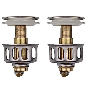 2Pcs Universal Wash Basin Bounce Drain Filter Up Bathroom Sink Drain Plug with Basket Kitchen Bathroom Strainer Sink Drain Stopper (Assorted Color)