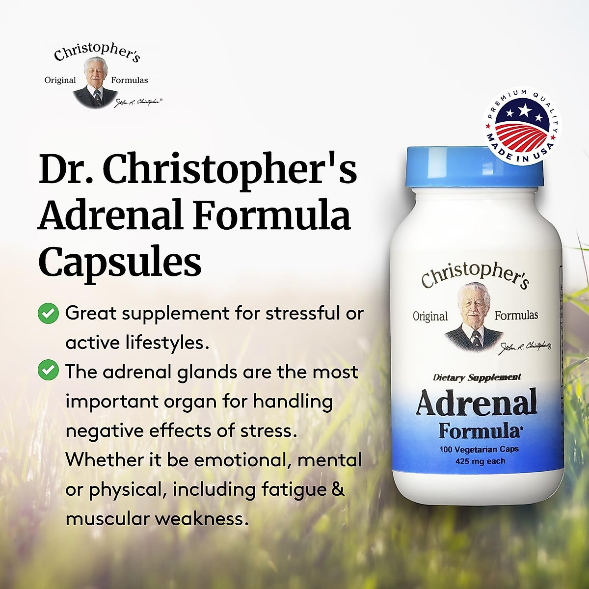 Dr. Christopher's Adrenal Formula for Stress Support - Adrenal Support Supplements - Natural Cortisol Manager