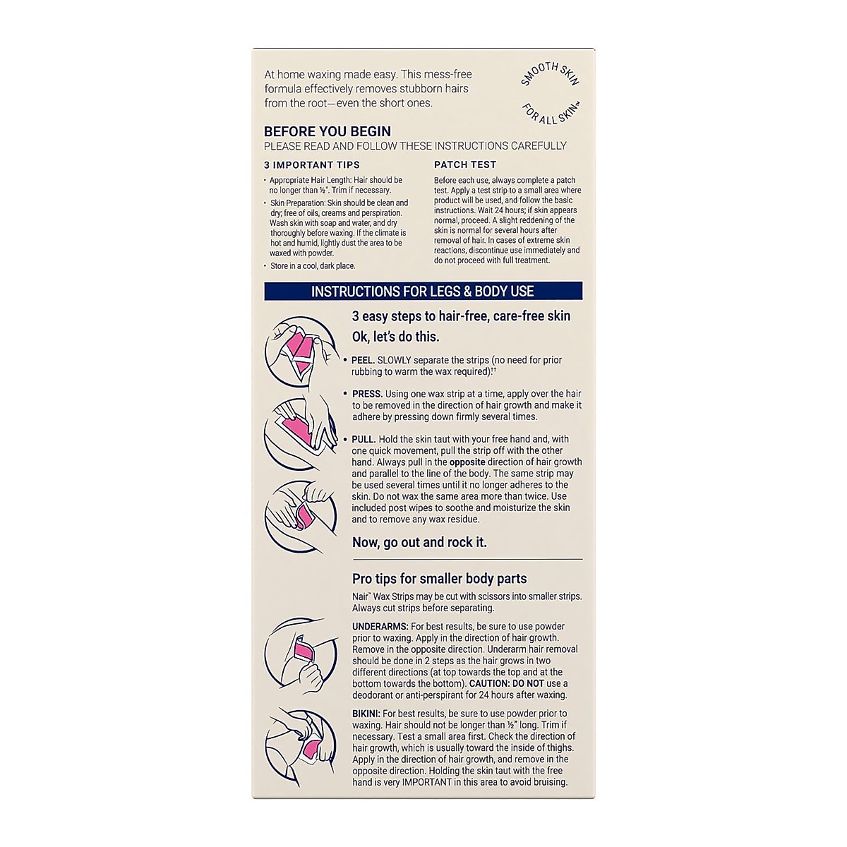 Nair Hair Remover Wax Ready- Strips 40 Count Legs/Body by Nair