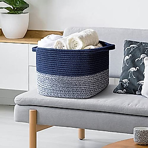 Goodpick Cube Storage Bins - Shelf Baskets for Storage Towel Book Cloth Storage Bins for Office Woven Basket for Shelves Baby Laundry Basket Toys storage Basket Closet Storage Basket 13''x9.8''x 9''