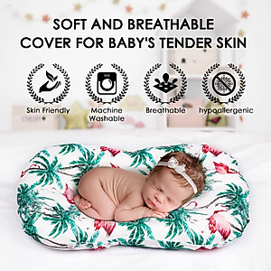 Ultra Soft Baby Lounger Covers (Pack of 2) | Mexxi 100% Hypoallergenic Stretchy Baby Nest Covers for Newborn (Covers Only) (Tea Roses & Wild Roses)