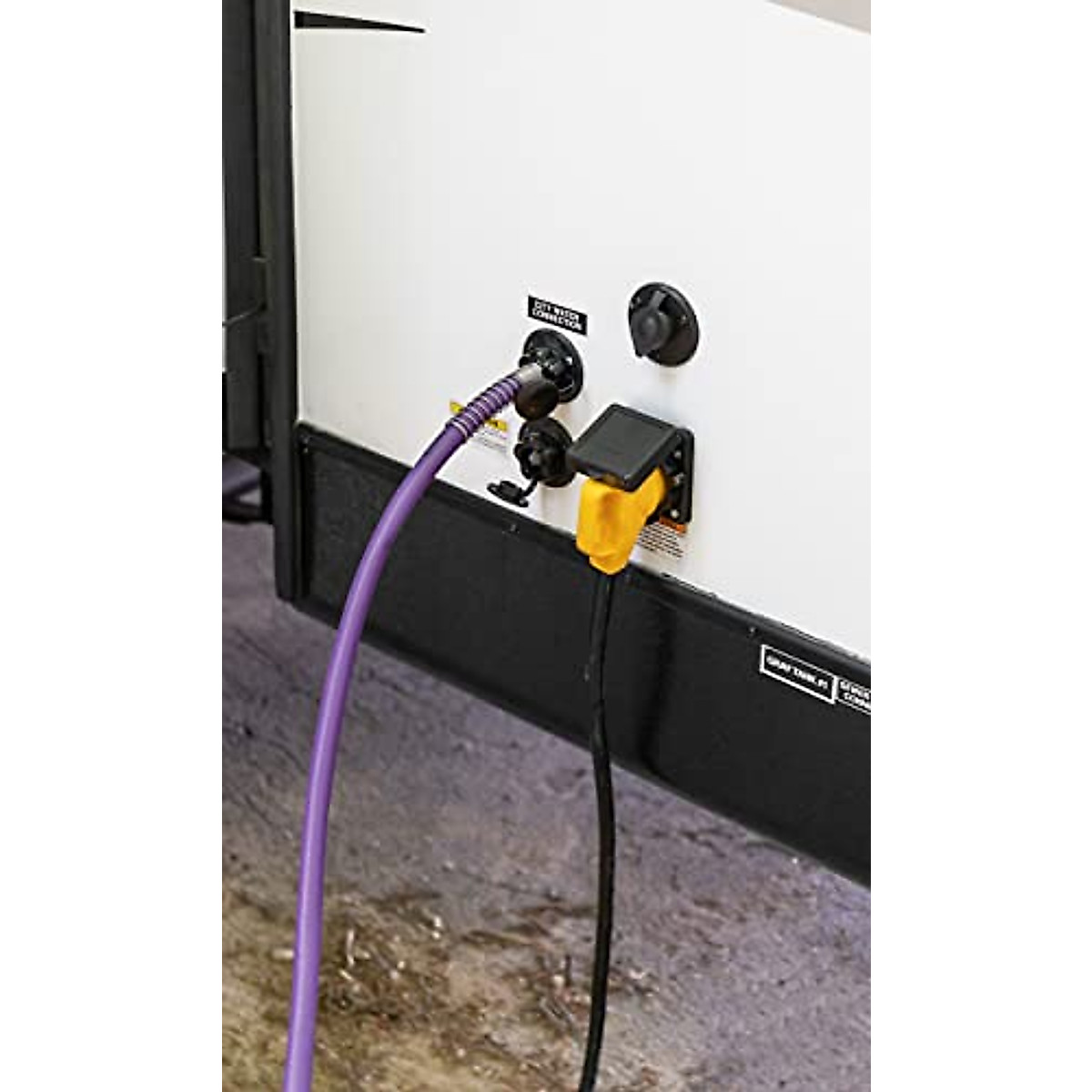 Camco EvoFlex 50-Foot Drinking Water Hose | Features an Extra Flexible Construction, Stainless Steel Strain Reliefs, and is Ideal for RVing, Gardening, Washing Pets, and More | Purple (22586)