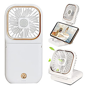 FADACHY Mini Handheld Fan Portable Charger Small Fan Breeze Quiet Power Rechargeable USB Fan for Travel Small Personal Fan, Outdoors, Hiking, Camping, white