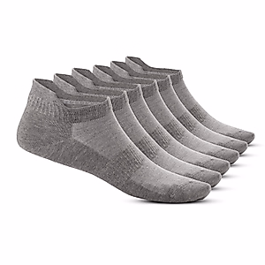 BONISTO Cotton Ankle Socks - 6 Pairs Mens Athletic Low Cut Socks - Soft Sneaker Socks (Medium, Light Grey)