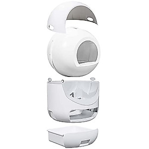 Self Cleaning Cat Litter Box, Automatic cat Litter Box with APP Control for Multiple Cats and All Kinds of cat Litter, White