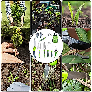 GTSHOMO Garden Tools Set,9 Pcs Stainless Steel Heavy Duty Gardening Tools Set,Pruning Outdoor Hand Tools,Garden Hand Tools Starter Kit,Landscaping Tools,Gardening Tools Gift Sets for Women and Men