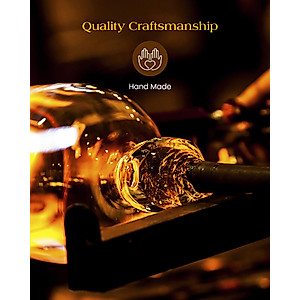 Galaxy Whiskey Decanter Set for Men, 34 Oz Decanter with Two Glasses, Handmade Leadfree Glass Decanter Set with Unique Helmet Design, Gift for Men, Dad, Him, Cool Drinking Accessories for Home Bar