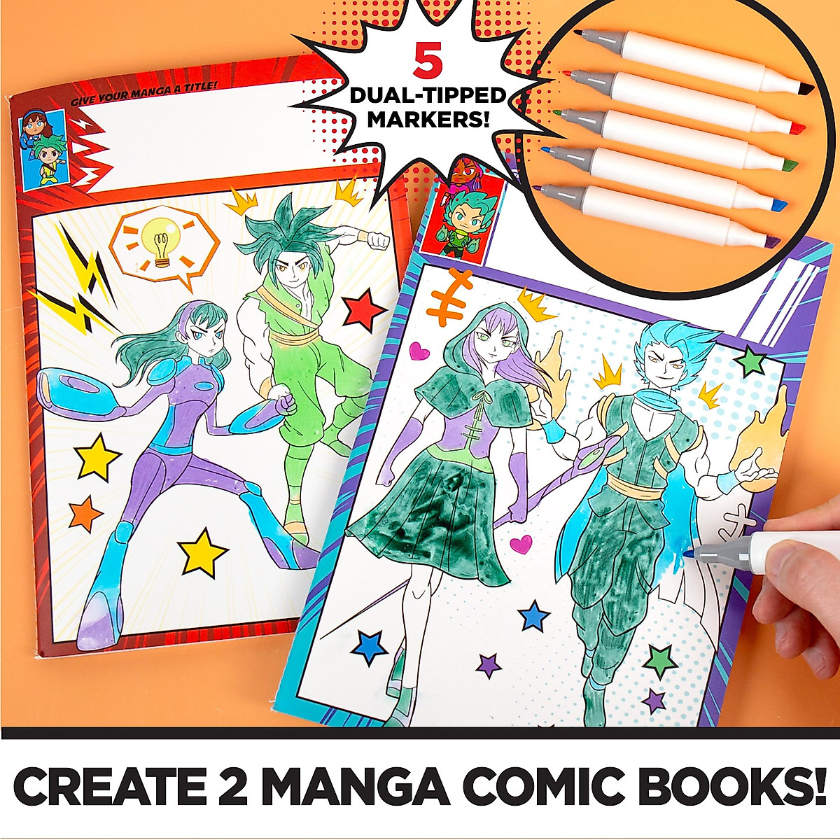 Made By Me Manga Artist Set, How to Draw Anime, Create 2 Comic Books, Great Gifts for Anime Enthusiasts, Awesome Art Kit, Drawing Kit Arts & Crafts for Kids, Great Addition to Anime Collection