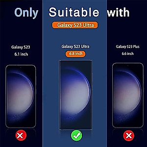 Milomdoi [3+3 Pack] UV for Samsung Galaxy S23 Ultra Screen Protector Tempered Glass Accessories 3 Pack screen protector samsung galaxy S23 Ultra 5G 3 Pack Camera Lens Protectors Case Fingerprint Fit