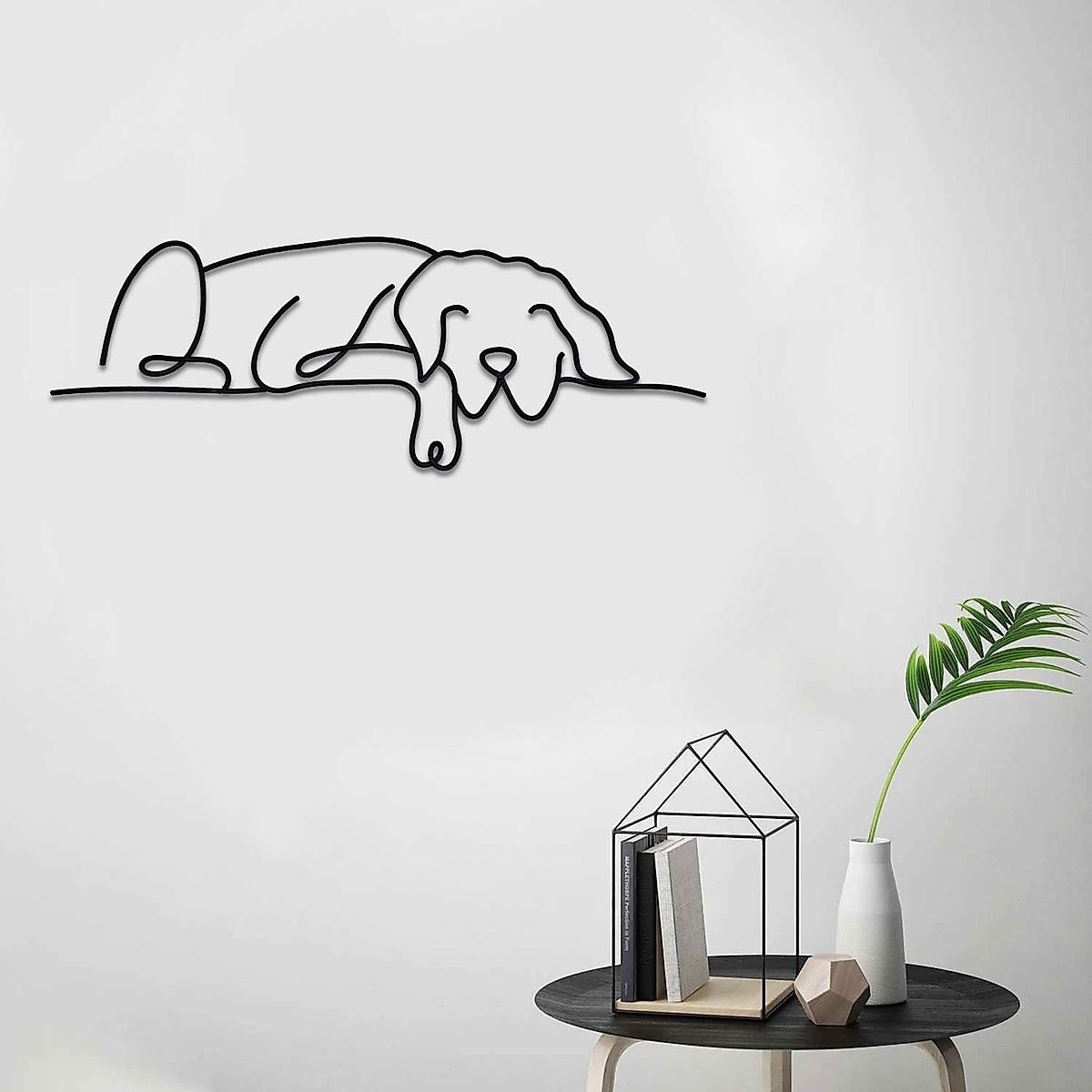 Matani Metal Dog Wall Decor | Dog Wall Art | Metal Wall Art | Metal Wall Decor | Minimalist Room & Living Room Wall Décor (Sleeping Dog)