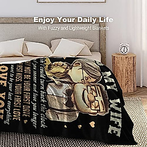 Gifts to My Wife Throw Blanket Anniversary Wedding Gift for Wife from Husband Romantic Gift for Her Birthday Christmas Valentine's Mother's Day Bed Blanket for Sofa Couch Living Room 50 x 60 inch